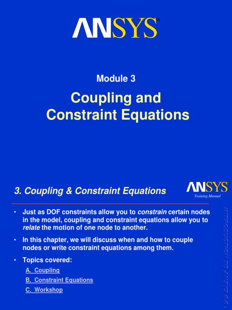 Coupling and Constraint Equations | PDF | Mechanical Engineering | Physics