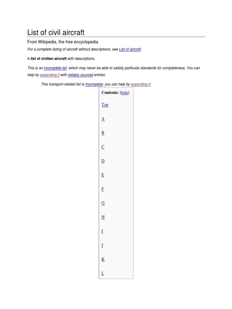List of Civil Aircraft | PDF | Piper Aircraft | Airbus