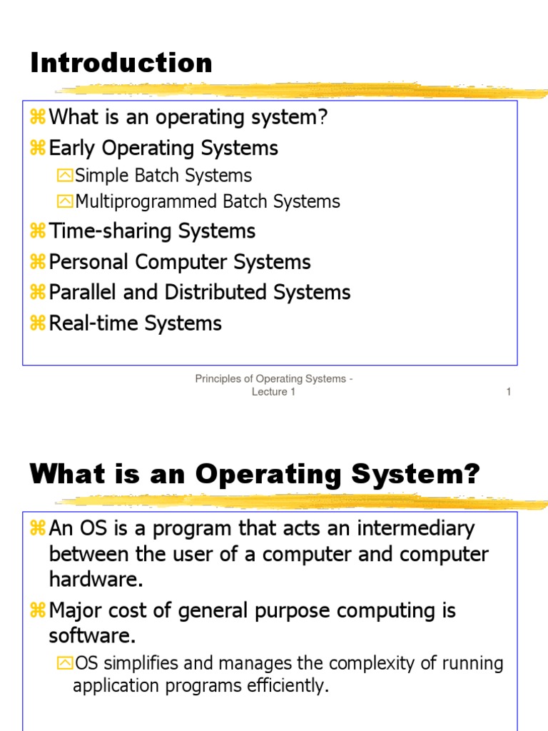 Os Lecture 1 | PDF | Operating System | Computer Data Storage