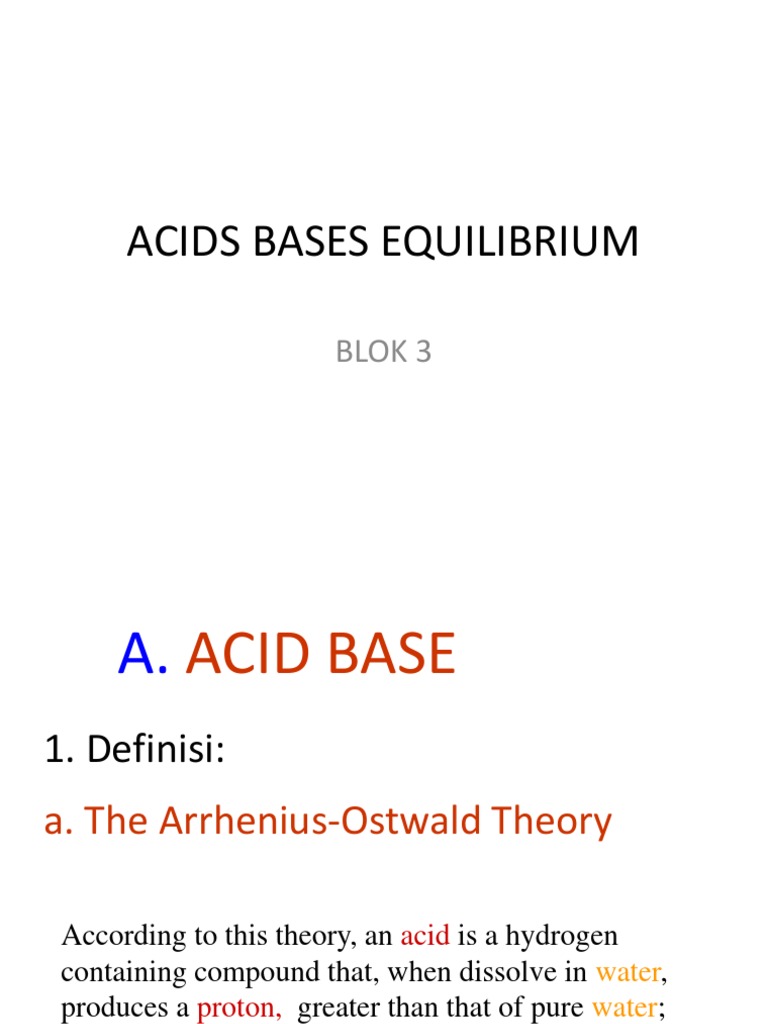 Acids Bases Equilibrium | PDF | Acid | Bicarbonate