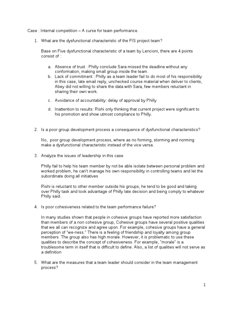 Internal Competition's Impact on Teams | PDF | Science | Science And ...