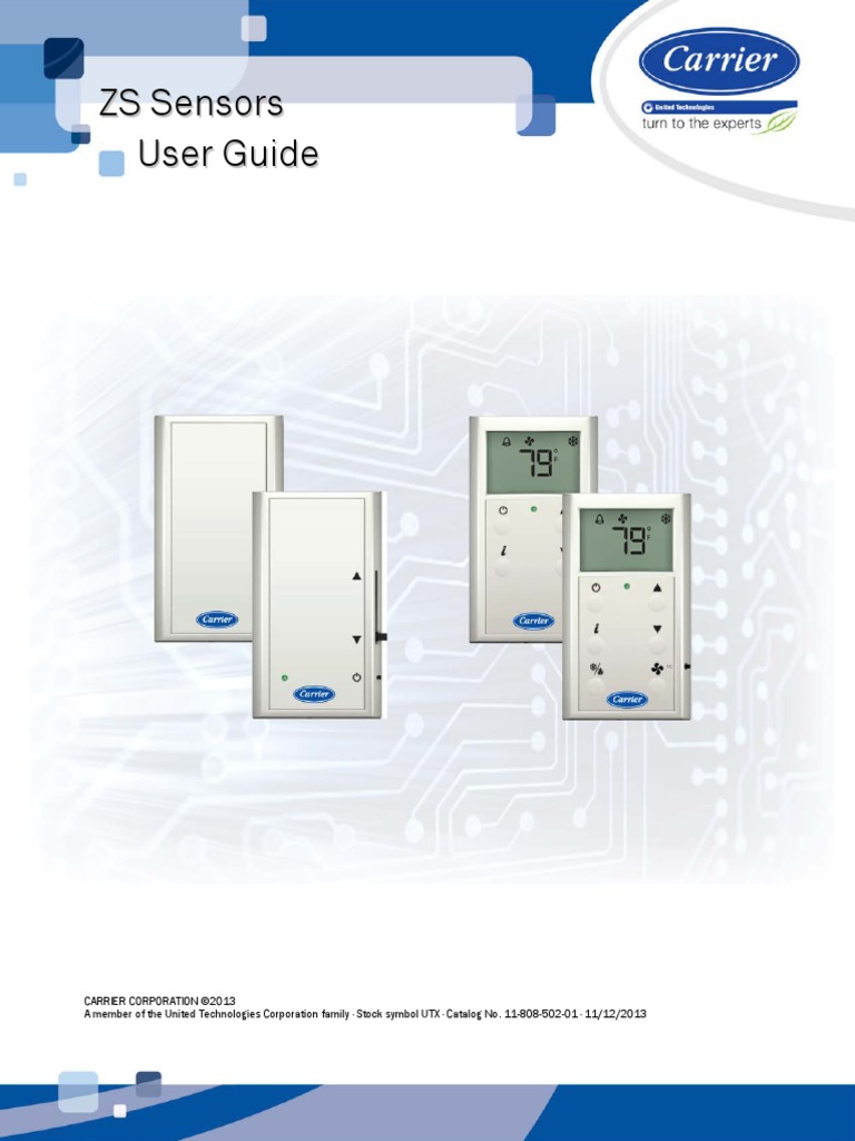 Carrier User Guide Zc Sensors | Hvac | Humidity