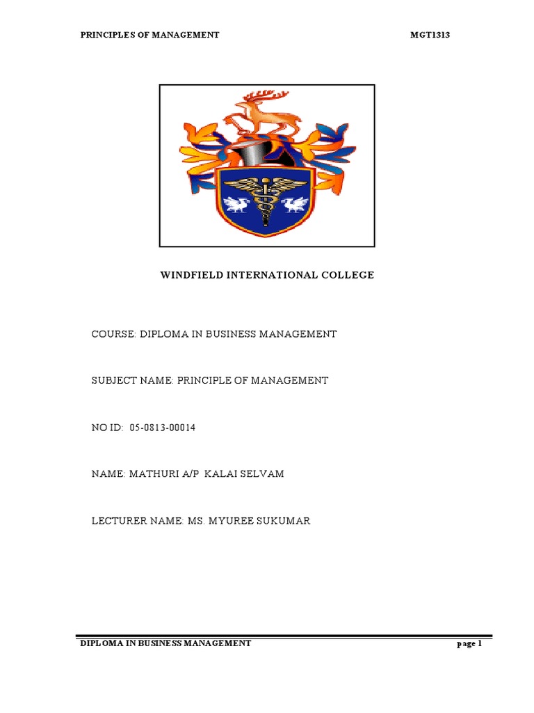 Principles of Management Assignment | PDF | Goal Setting | Goal