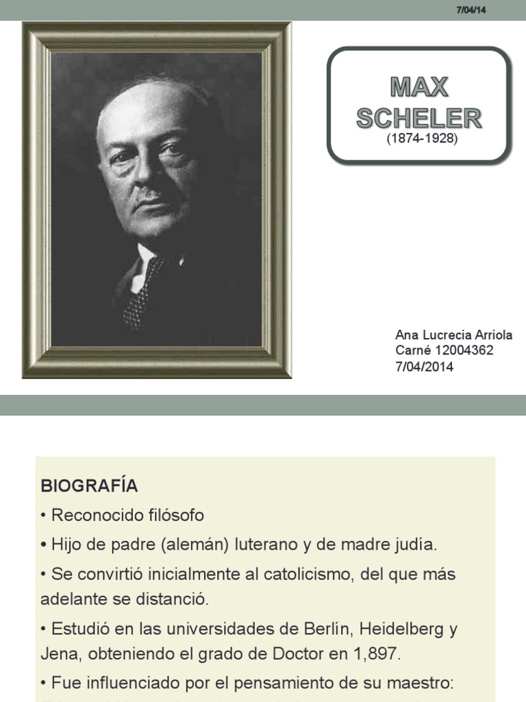 Max Scheler Presentacion | PDF | Verdad | Epistemología