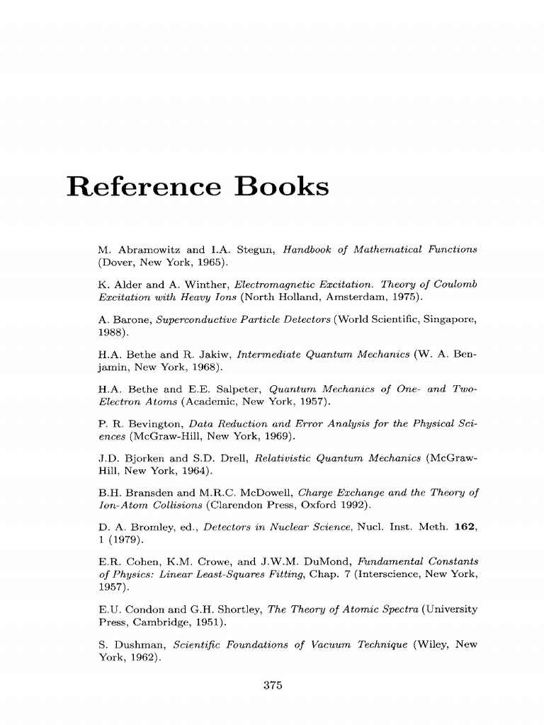 Reference Books | PDF | Quantum Mechanics | Mechanics