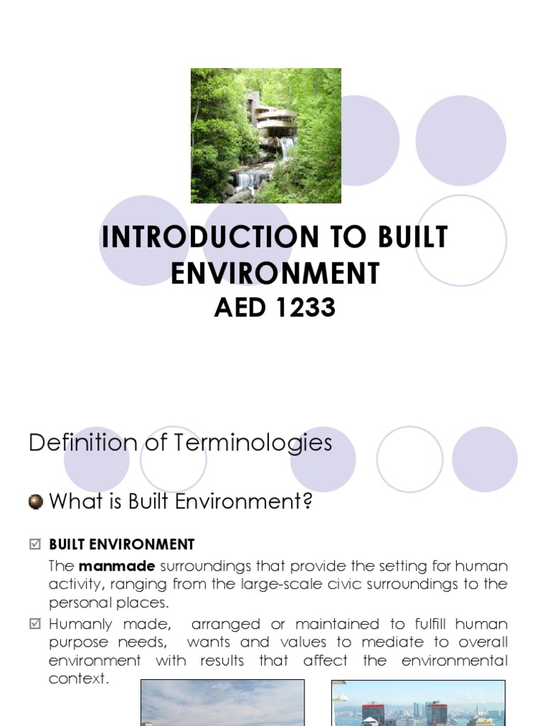 Introduction to Built Environment Concepts | PDF | Built Environment ...