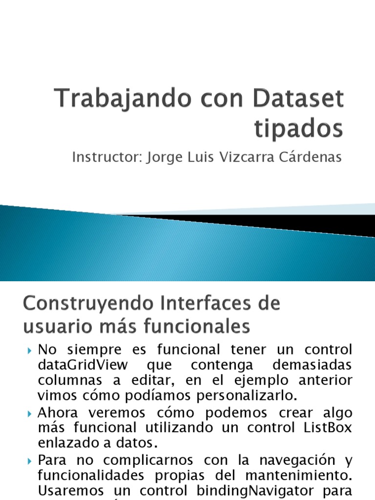 Trabajando Con Dataset Tipados | PDF | Tabla (base de datos) | C Sharp (lenguaje de programación)