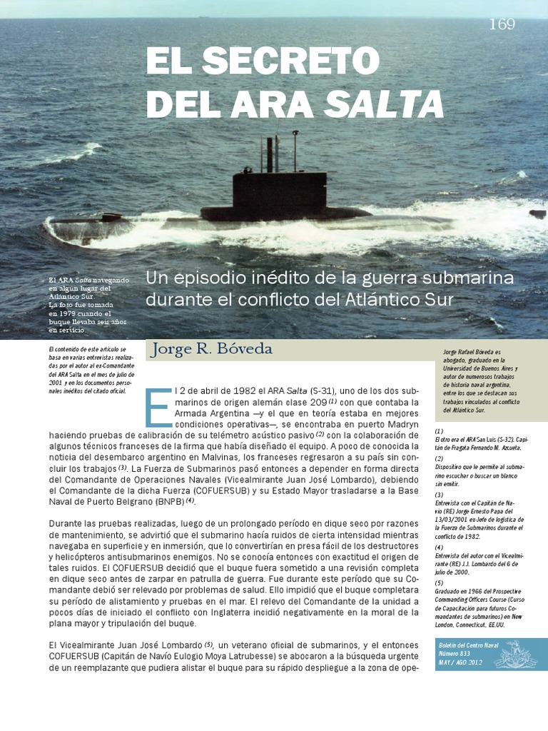 El SECRETO Del ARA SALTA | PDF | Anti Submarine Warfare | Submarinos
