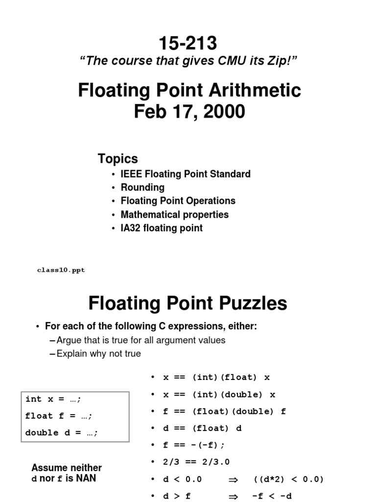 "The Course That Gives CMU Its Zip!": Topics | PDF | Rounding ...