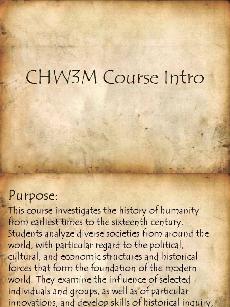CHW3M Intro | PDF | Homework | Test (Assessment)