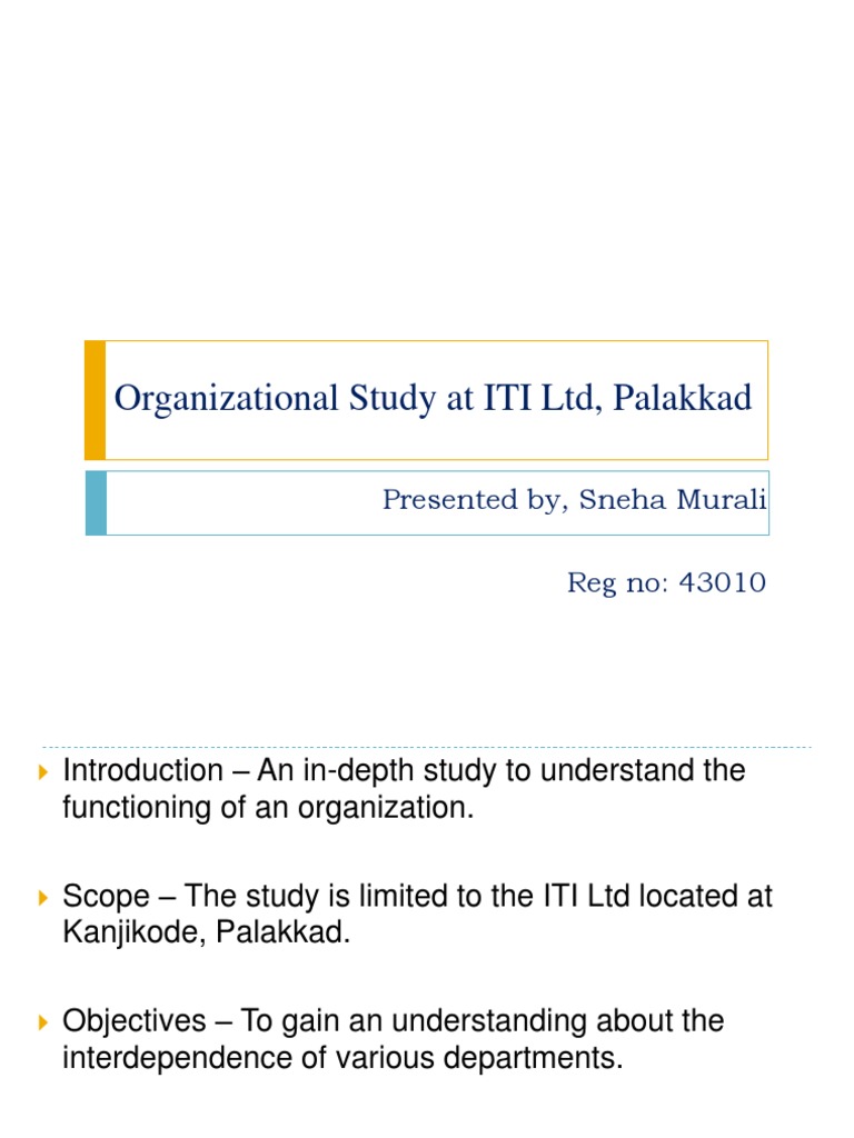Organizational Study at ITI LTD, Palakkad | PDF | Swot Analysis | Business