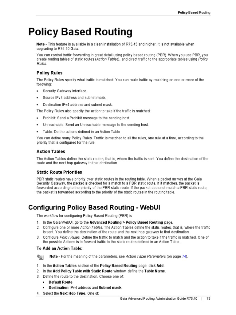 PBR Check Point | PDF | Routing | Gateway (Telecommunications)