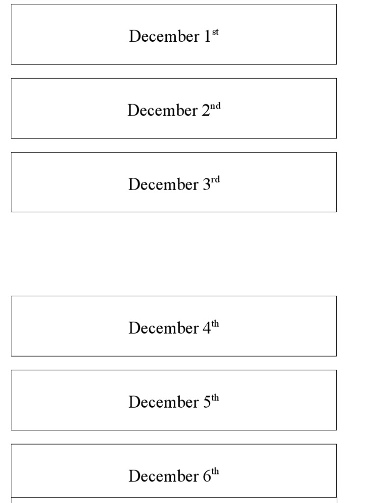 December Paper Chain Template | PDF