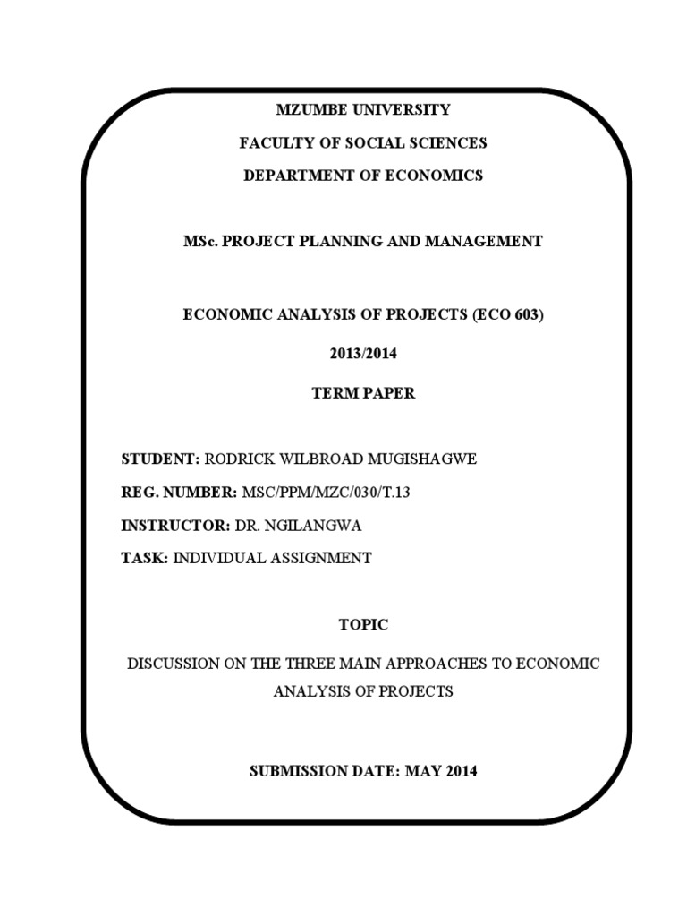 Approaches To Economic Analysis of Projects | PDF | Profit (Accounting ...