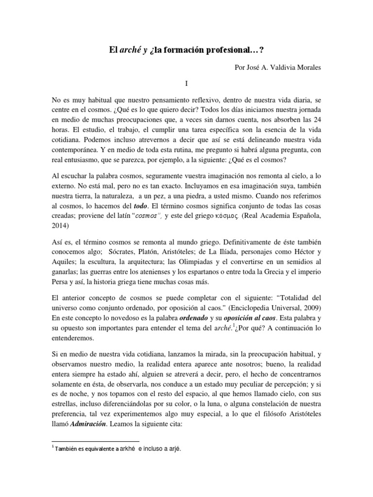 El Cosmos y la Búsqueda del Arché | PDF | Metafísica | Science