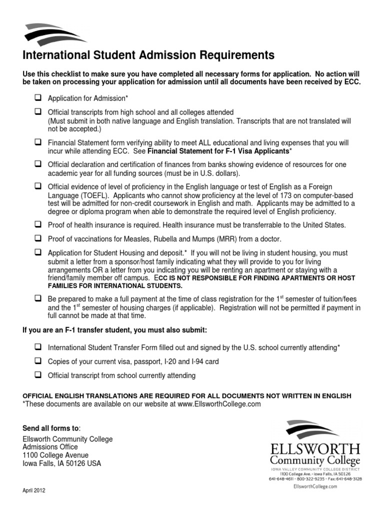 Admission Requirements Checklist | PDF | Students | Further Education