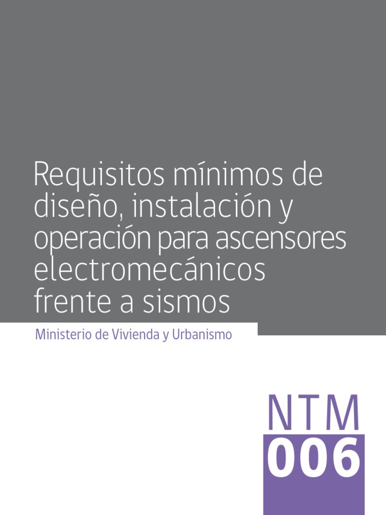 Norma Tecnica Minvu - 006 | PDF | Ascensor | Código de construcción