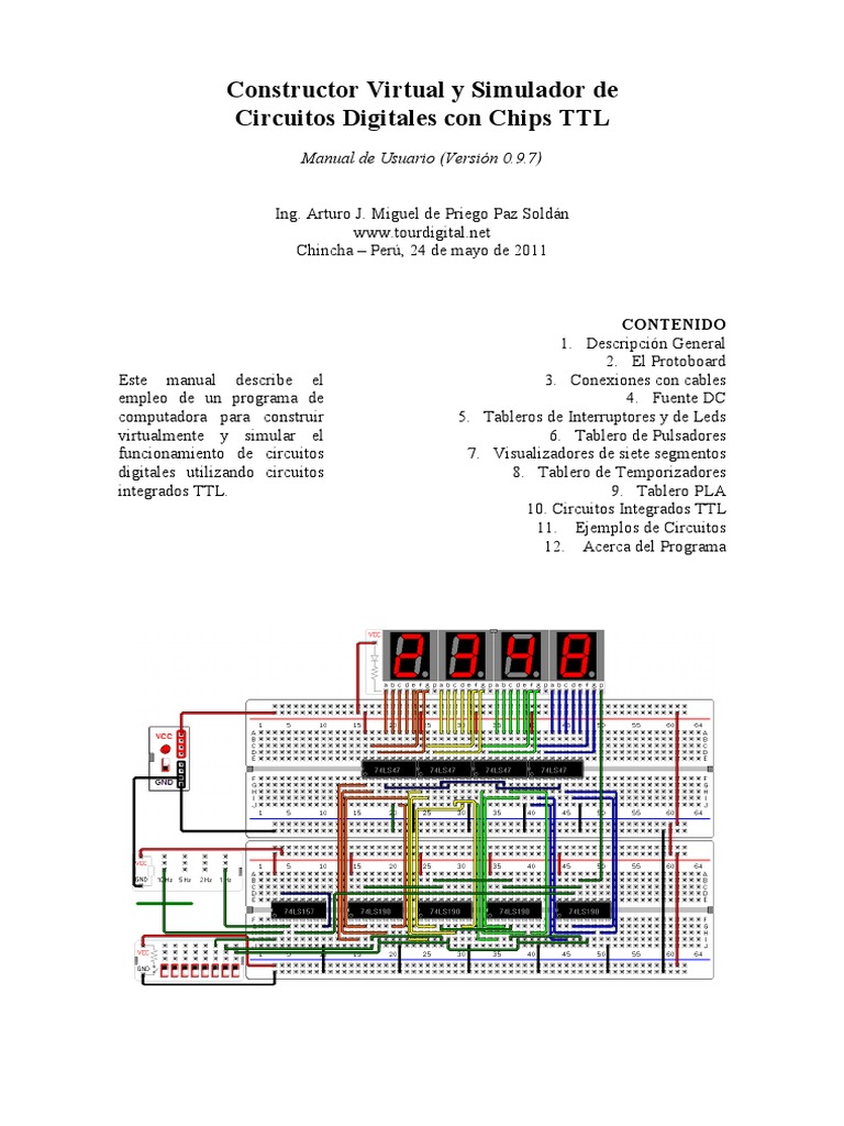 Constructor Virtualy Simulador Digital Con Chips TTL | PDF | Circuito ...