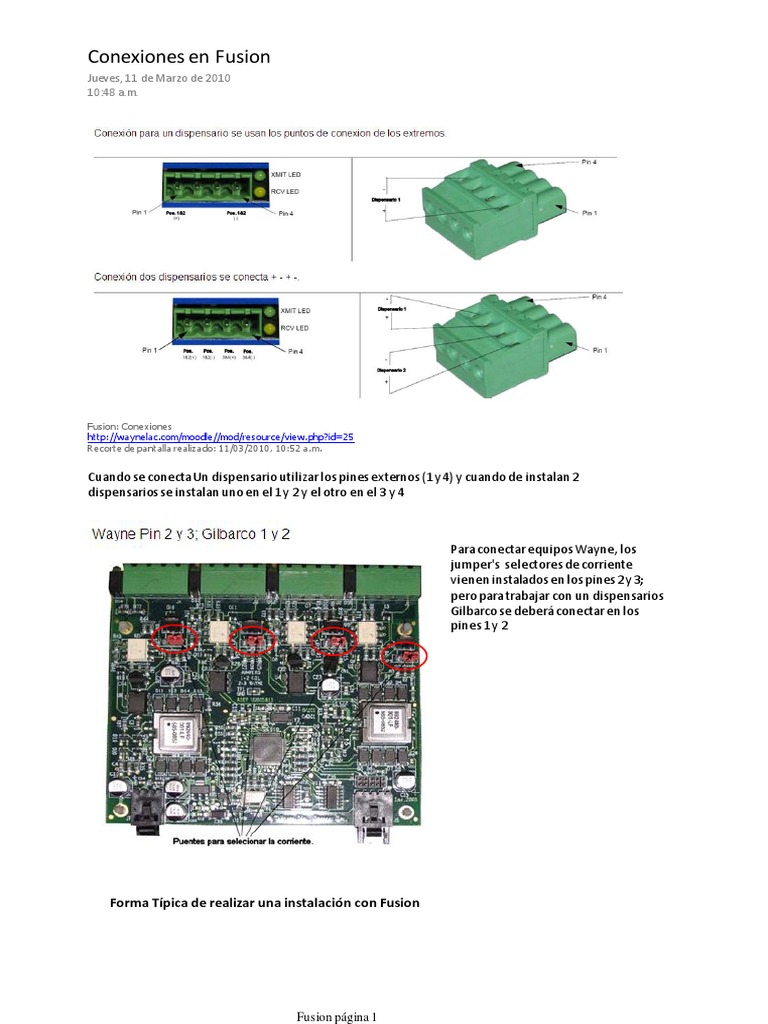 Conexiones de Dispensarios Wayne Fusion | PDF
