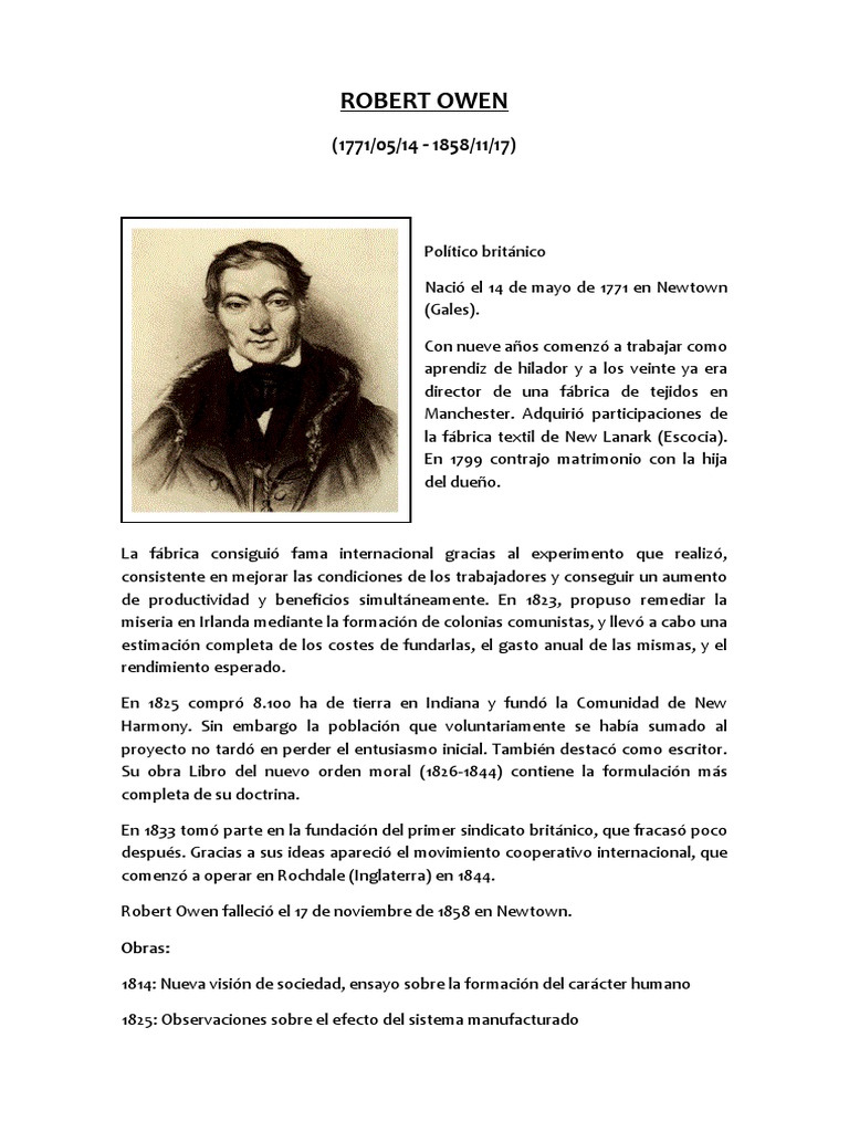 Robert Owen 2 | PDF