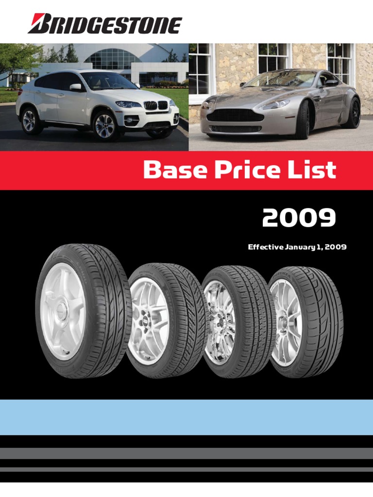 Bridge Stone Base Price List 2009 | PDF | Private Transport | Vehicles