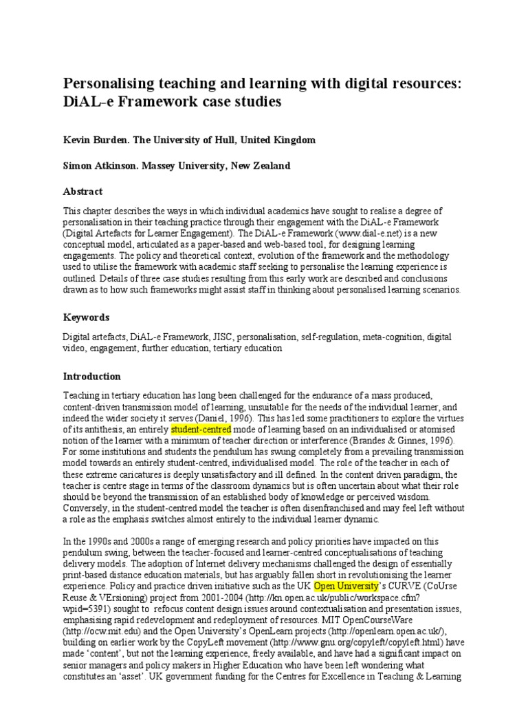 Kevin Burden Proofed | PDF | Metacognition | Learning