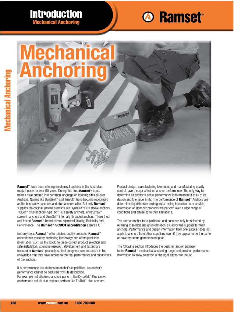 Ramset Specifiers Resource Book Ed3 - Mechanical Anchoring | PDF ...