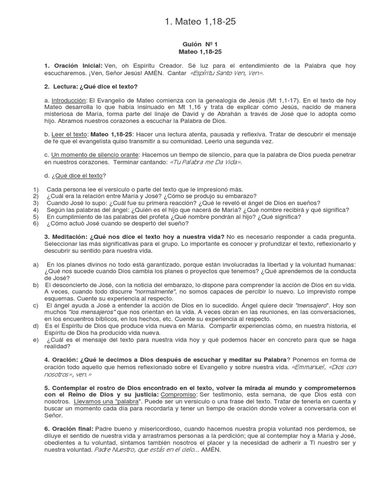Evangelio Segun San Mateo Para Imprimir Pdf Jesús Oración