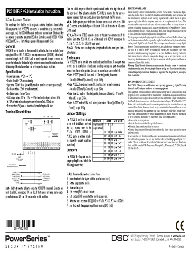 Manual de Instalacion PC5108 | PDF | Electrical Wiring ...