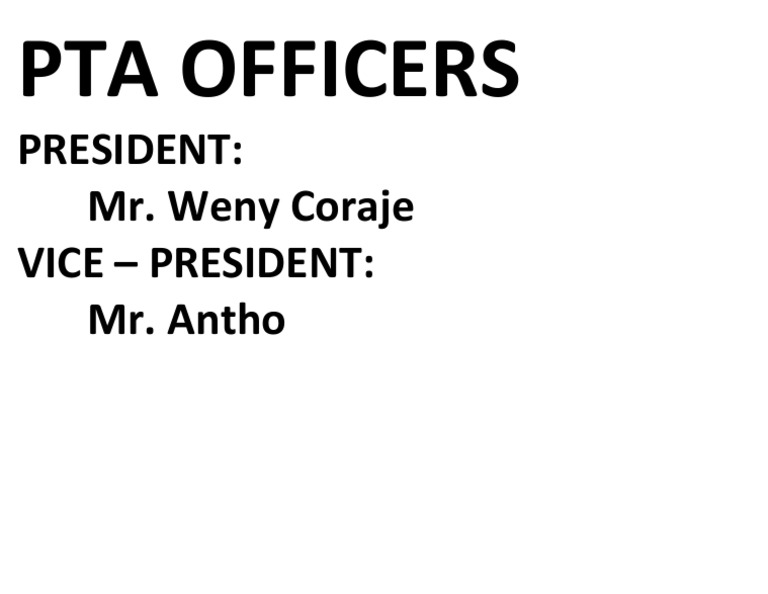 PTA Officers: President and Vice-President | PDF