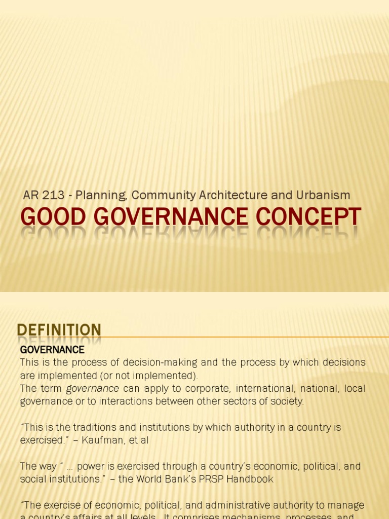 Good Governance Concept-report | Good Governance | Governance