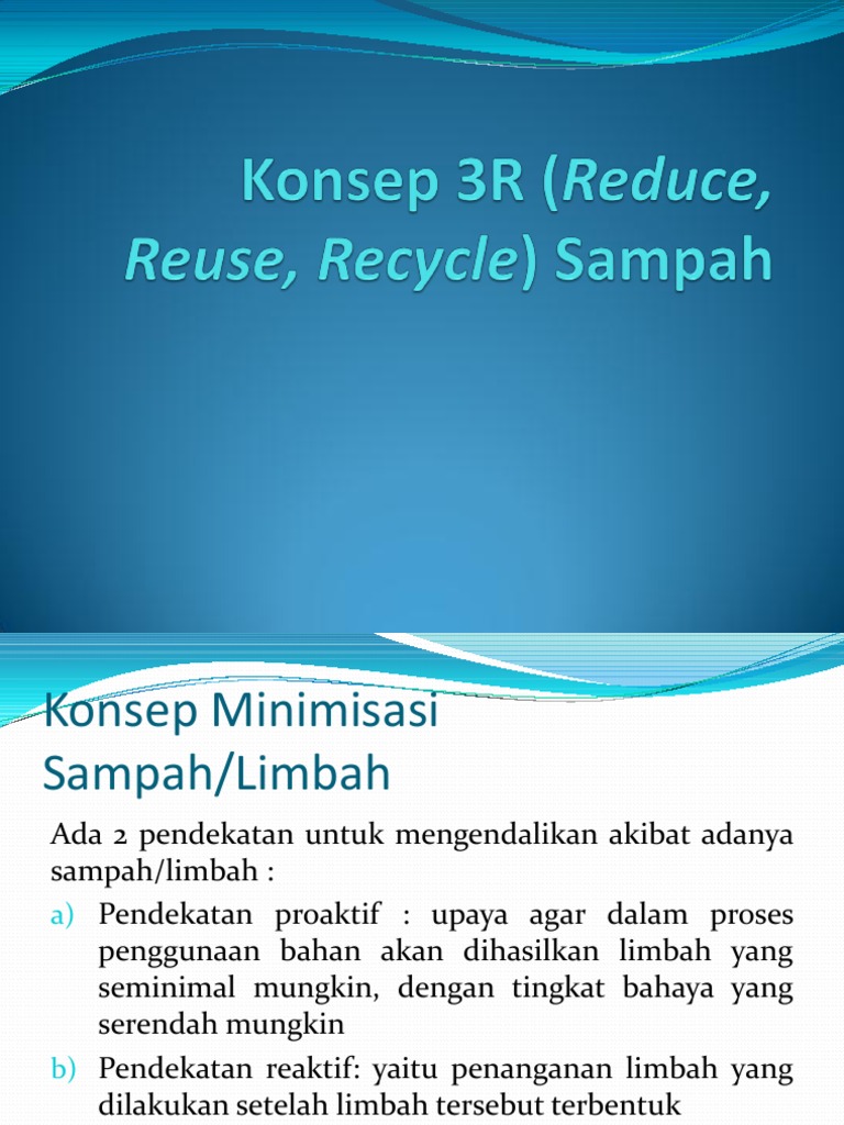 Konsep 3R (Reduce, Reuse, Recycle) | PDF