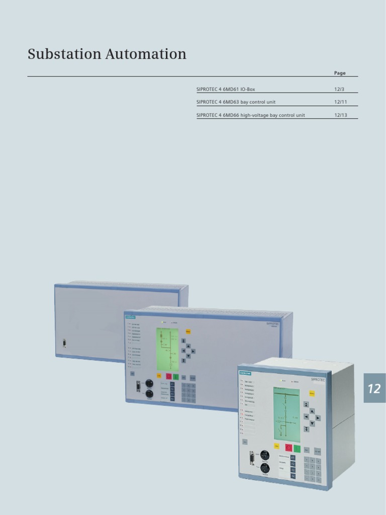 12 Catalog SIP E7 Substation Automation | PDF | Switch | Electrical ...