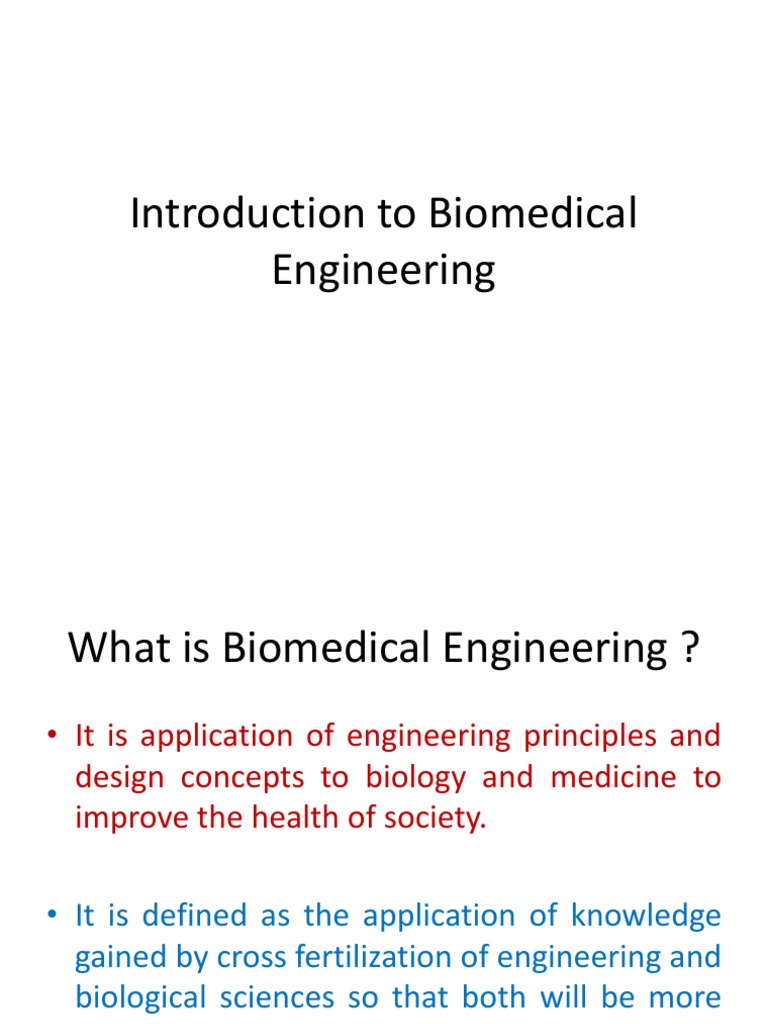 Introduction To Biomedical Engineering | PDF | Biomedical Engineering ...