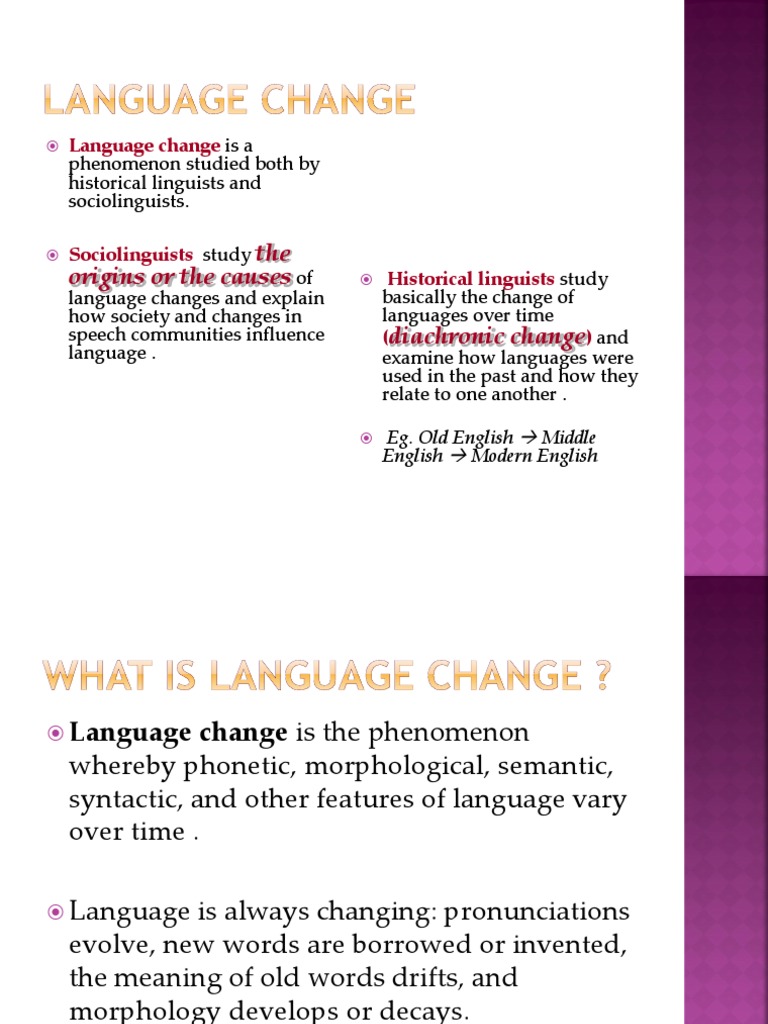 Causes and Types of Language Change | PDF | Lexicon | Linguistics
