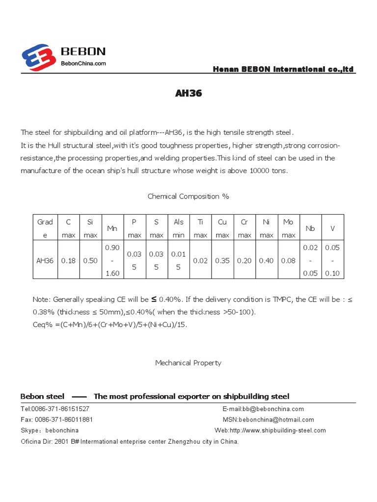 AH36 | Shipbuilding | Steel