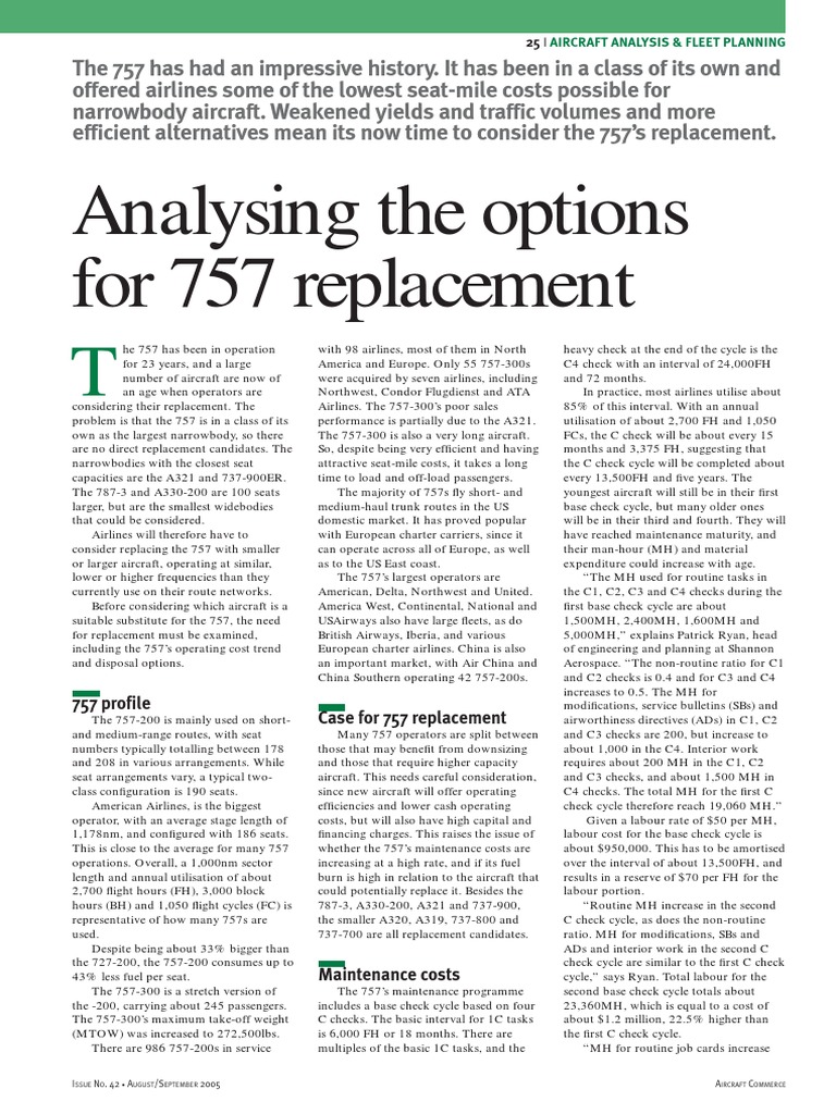 Fleet Planning 2 Sample | PDF | Airlines | Aircraft
