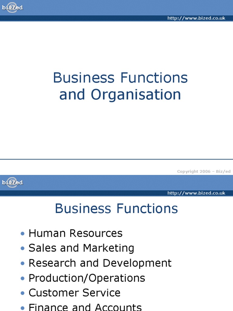 Business Functions and Organisation | PDF | Hierarchy | Strategic ...