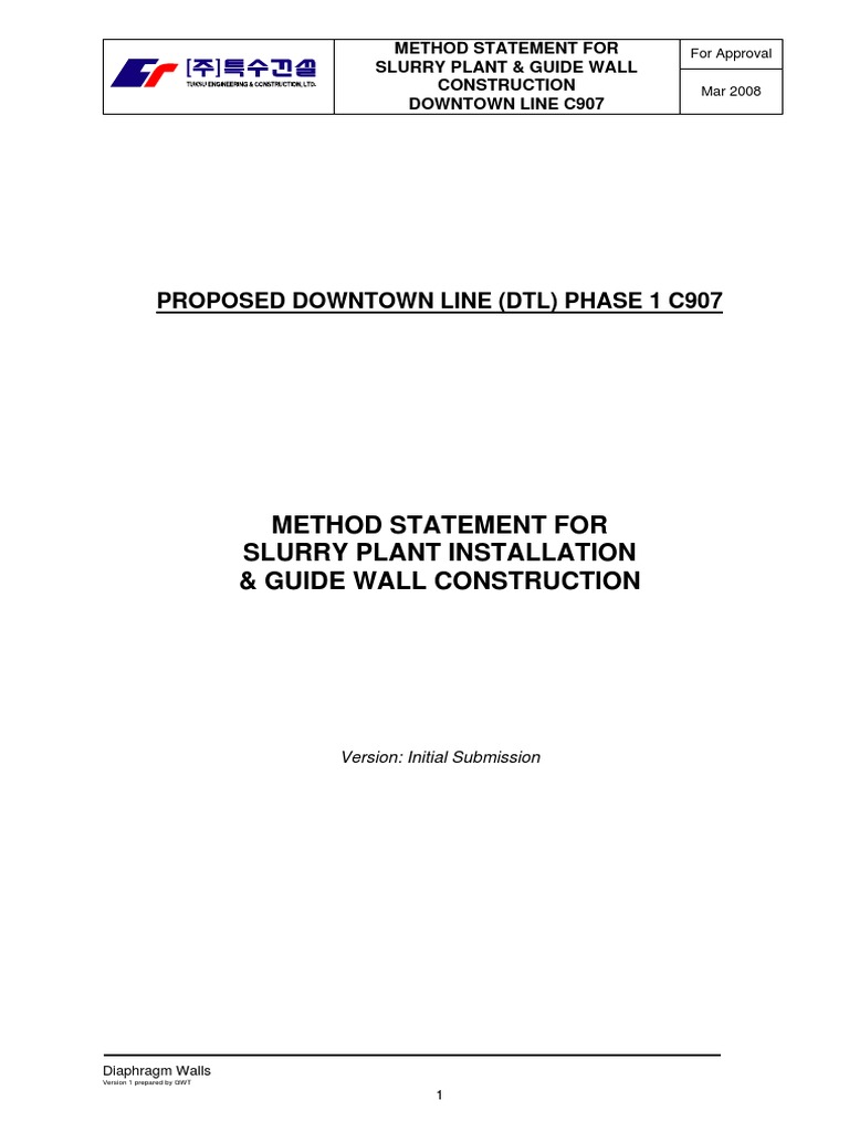 Guide Wall Construction Method Statement | PDF | Personal Protective ...