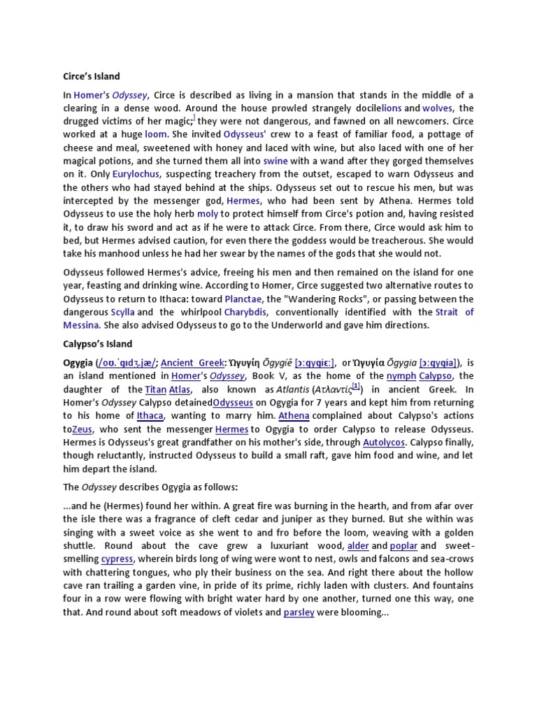 Greek Mythology (Circe&Calypso) | PDF | Ancient Greek Religion | Trojan ...