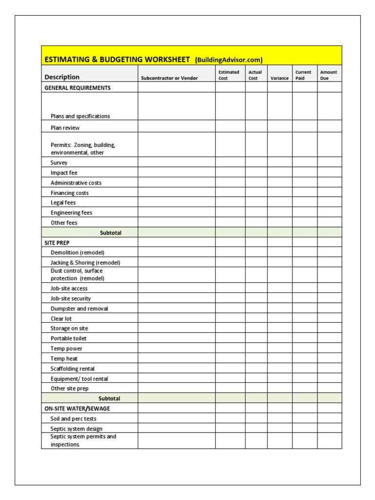 BA Estimating Worksheet-2 | PDF | Framing (Construction) | Basement