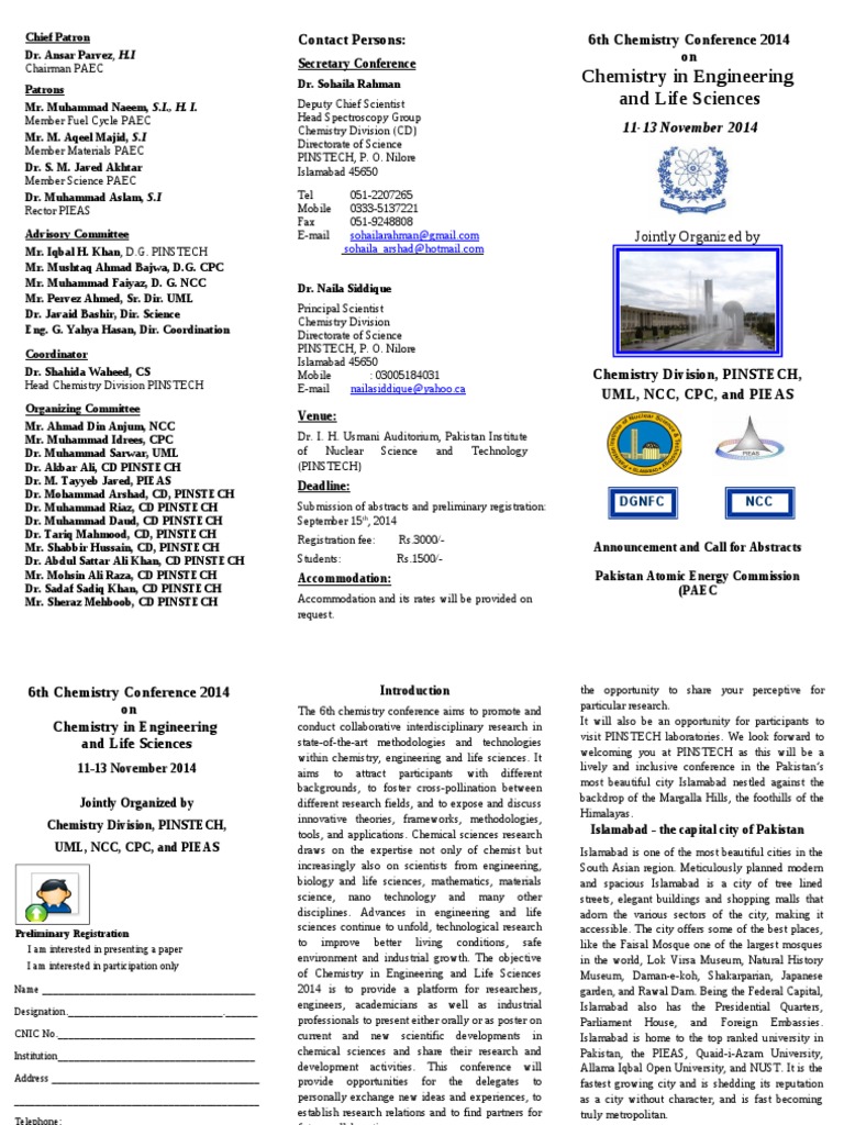 Brochure 6th Chemistry Conference 9 June 2014 | Natural Sciences | Nature