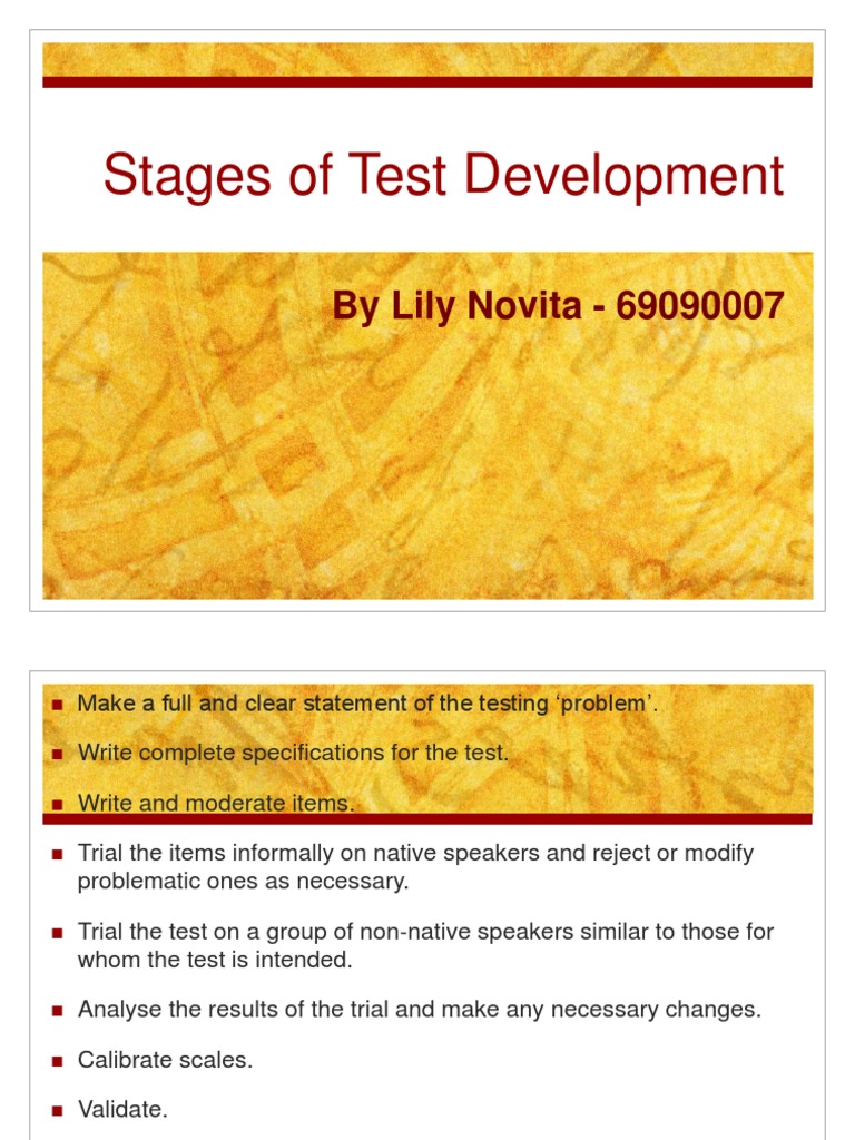 Stages of Test Development | Calibration | Multiple Choice