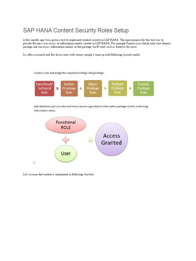 SAP HANA Content Security Roles Setup | Database Schema | Digital Technology