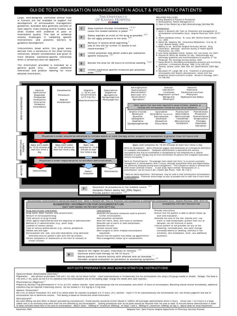 Extravasation Management Guidelines 2024 | PDF | Intravenous Therapy ...