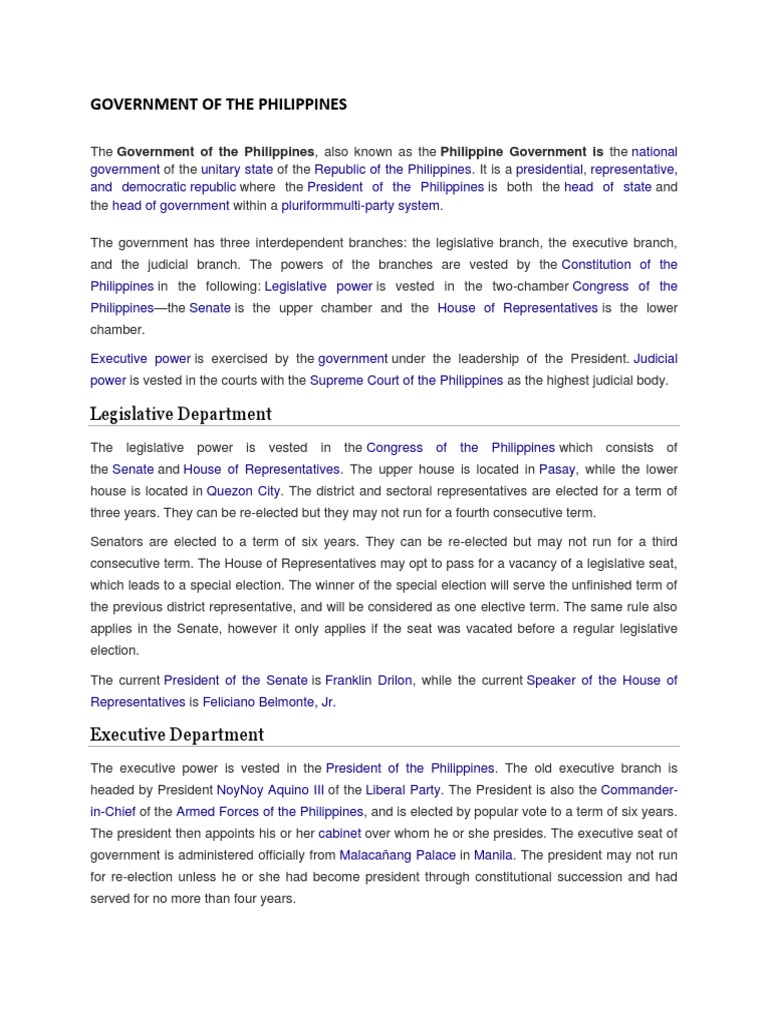 Government of The Philippines | PDF | Government | Government Information
