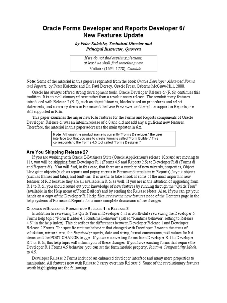 Forms Reports Update | PDF | Pl/Sql | Java (Programming Language)