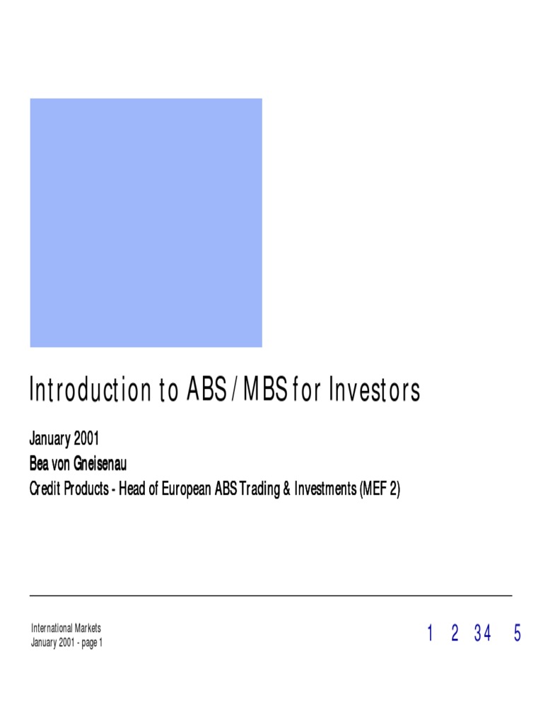 Introduction To ABS For Investors | PDF | Bond Credit Rating | Asset ...