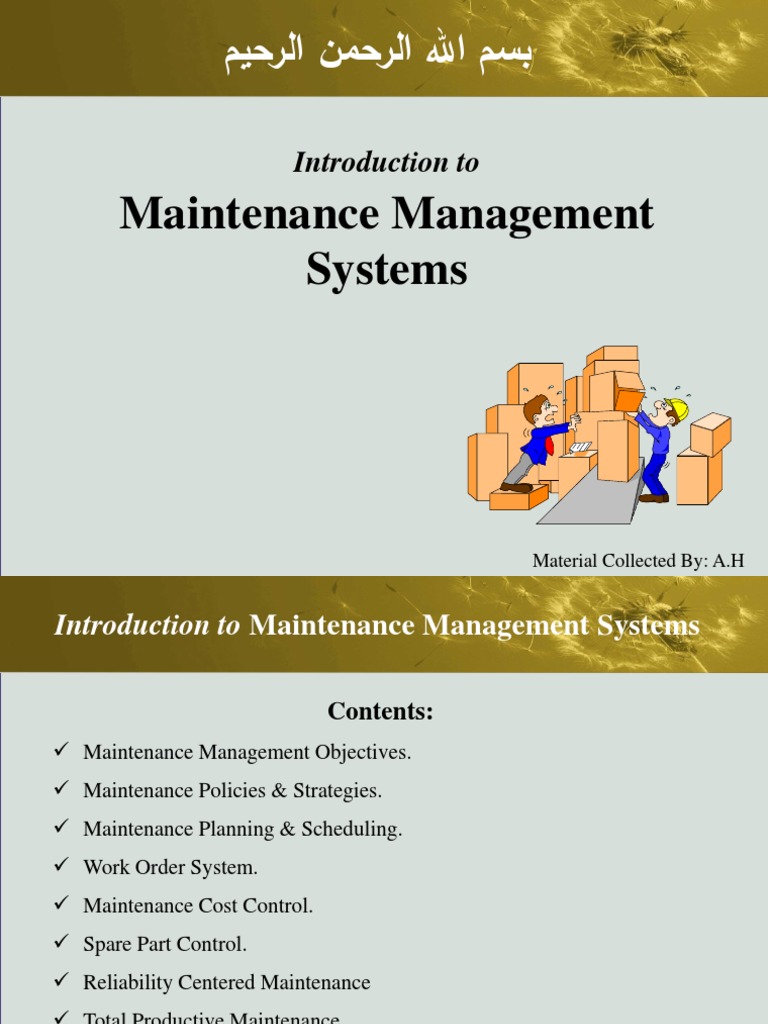 Maintenance Management | PDF | Outsourcing | Production And Manufacturing