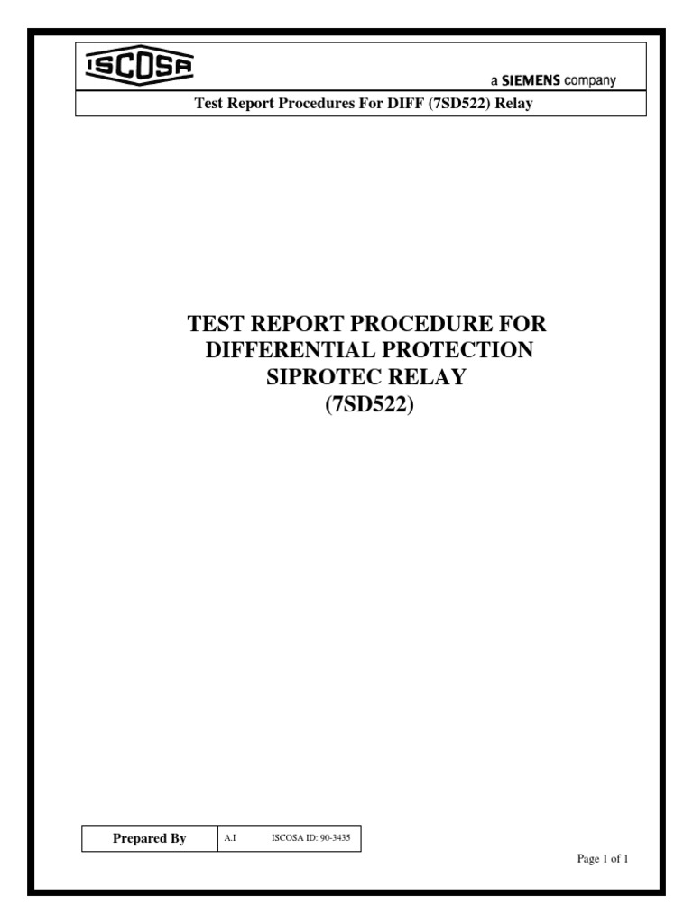 7SD522 Differential Relay Testing Guide | PDF | Relay | Network Topology